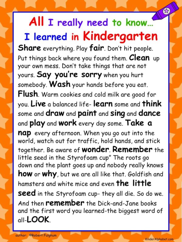 Everything I Need to Know I Learned in Kindergarten – St. Paul School ...